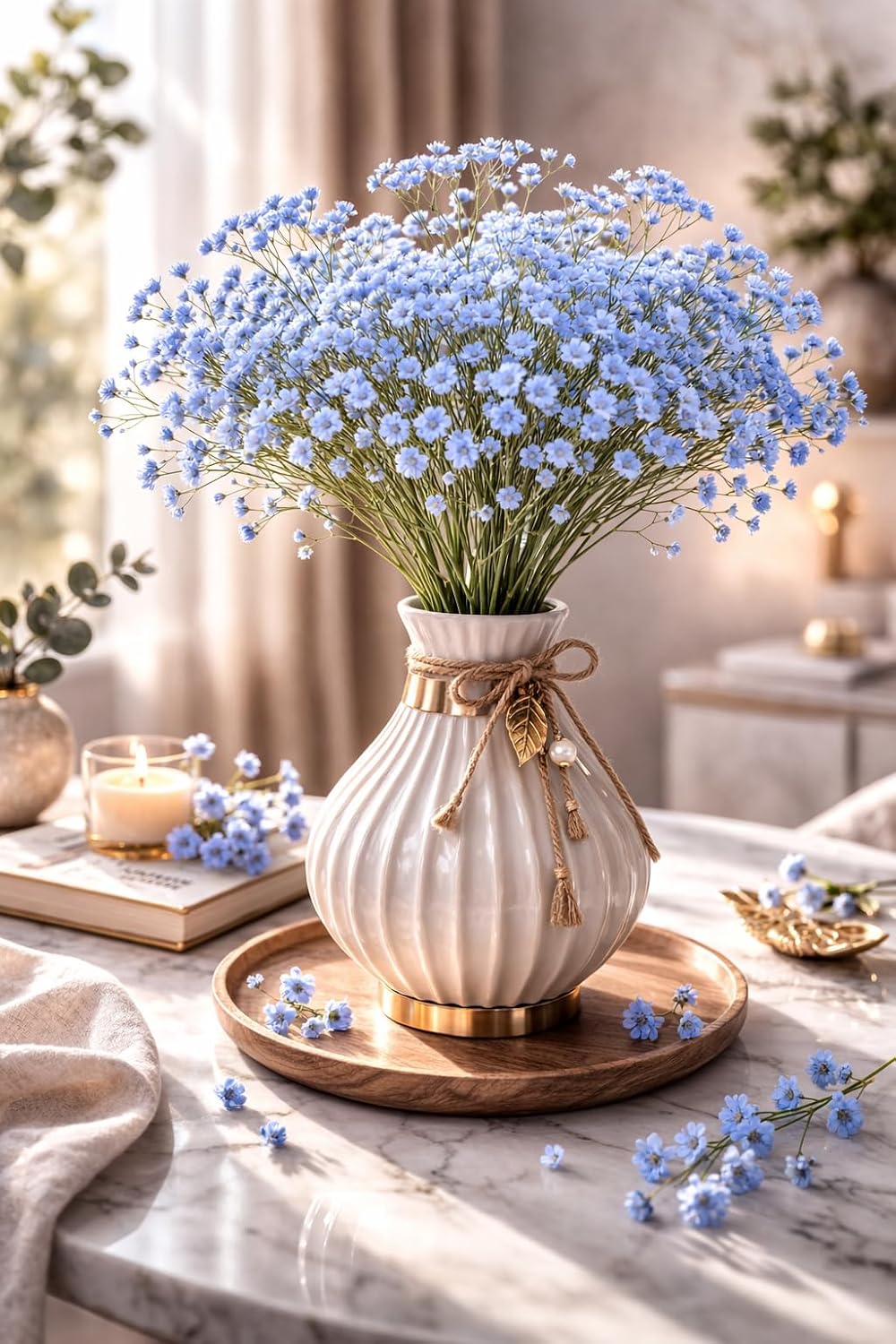 Artificial Baby’s Breath Flowers, Faux Gypsophila Stems for Vase, Home ...