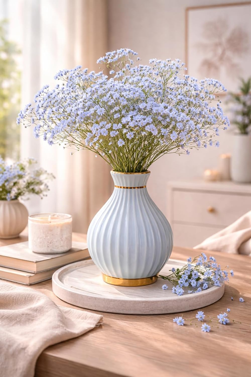 Artificial Baby’s Breath Flowers, Faux Gypsophila Stems for Vase, Home ...
