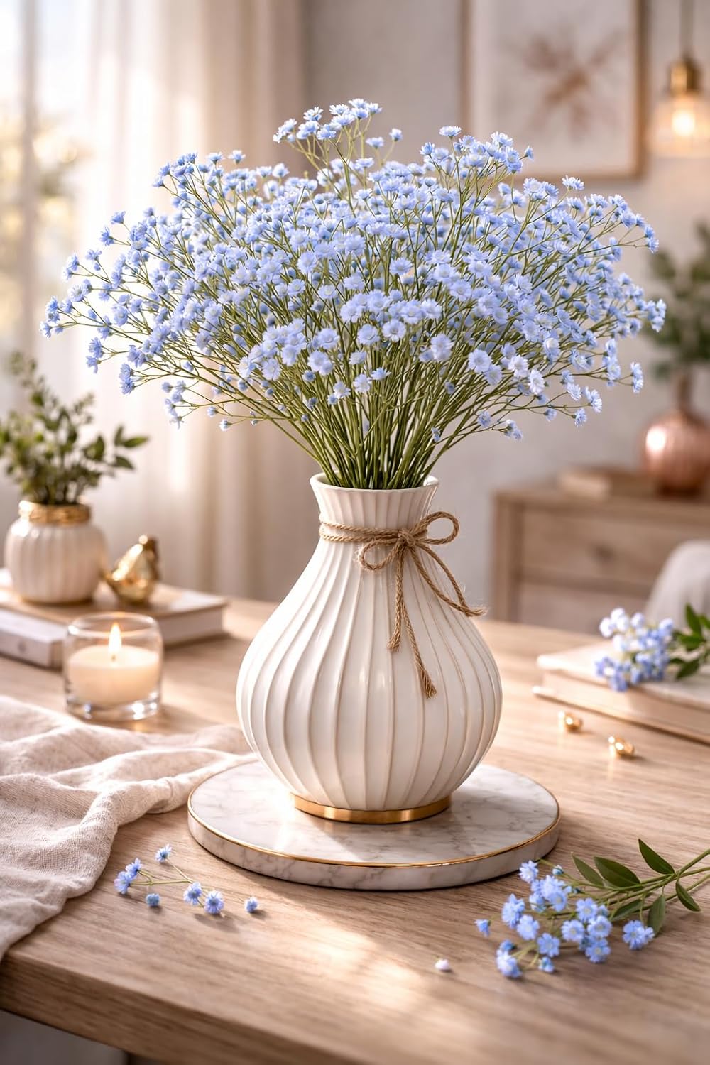 Artificial Baby’s Breath Flowers, Faux Gypsophila Stems for Vase, Home ...